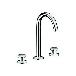 Hansgrohe Axor One 3-Loch-Waschtisch-Armatur 48070000 Ausladung 140mm, mit Push-Open Ablaufgarnitur, chrom