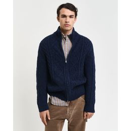 Gant Zopfmuster Strickjacke mit Reißverschluss