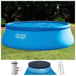 Quick-Up Pool Intex "Easy Set" Schwimmbecken Gr. Ø/B/H/L: 457cm x Breite Höhe 107cm x Länge, 14100 l, blau ØxH: 457x107 cm