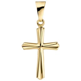 Kreuz-Anhänger Jobo "Anhänger Kreuz" Schmuckanhänger Gr. Gelbgold 375, gelb (gelbgold 375) Damen 375 Gold