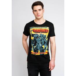 logoshirt Damen T-Shirt "Transformers - Robots In Disguise", schwarz, Gr. L, bedruckt, 100% Baumwolle, Shirts, mit großem Transformers-Frontprint