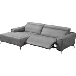 Ecksofa Egoitaliano, B:266cm H:95cm T:163cm, grau, Luxus-Micofaser Lederoptik (100% Polyester) ist ein neues technisches Gewebe mit einem visuellen