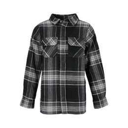 ZIGZAG Jungen Fleeceshirt "Marley", schwarz, Gr. 116, kariert, 100% Baumwolle, Shirts, mit zeitlosem Karomuster