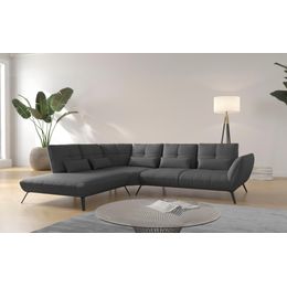Ecksofa Places of Style, B:297cm H:88cm T:245cm, grau, 95% Polyester 5% Polyamid, Wohnzimmer, Sofas, "Mikado L-Form", inkl. Sitztiefenverstellung und