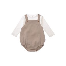 Liliput Jungen Strampler, Gr. 74, beige, 60% Baumwolle, 40% Polyester, Overalls, bestehend aus Latzshorts und Langarmshirt