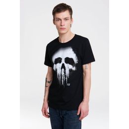 logoshirt Damen T-Shirt "Punisher Marvel", schwarz, Gr. M, bedruckt, 100% Baumwolle, Shirts, mit lässigem Siebdruck