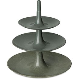 Koziol Etagere "BABELL L", Ø 31,4cm, grau, Servierplatten, biozirkulärem Material,spülmaschinengeeignet,melaminfrei,recycelbar