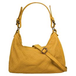 Samantha Look Damen Shopper, gelb, Leder, Taschen, echt Leder, Made in Italy