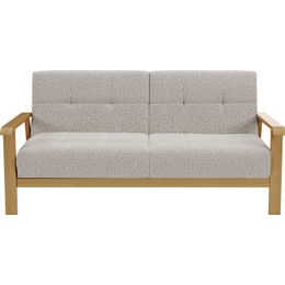 Sit & More 2,5-Sitzer SIT & MORE, B:169cm H:88cm T:106cm, beige, 100% Polyester, Sofas, "Billund", Armlehnen aus eichefarbigem Buchenholz, verschiedene Bez&uuml;ge