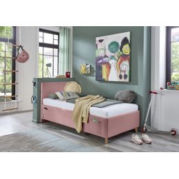 Meise M&ouml;bel Kinderbett MEISE.M&Ouml;BEL, B:130cm L:210cm, rosa, Betten, "COOL", Polsterbett wahlweise mit Bettkasten, Jugendbett inkl. USB-Anschluss