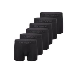 Camano Herren Boxershorts "Boxershorts Unterhosen Herren elastischer Gummibund ohne", Gr. S, schwarz, 95% Baumwolle, 5% Elasthan, Unterhosen