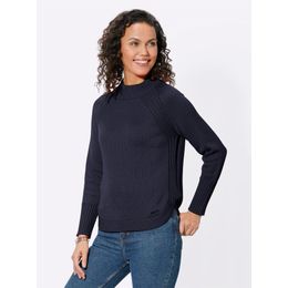 Casual Looks Damen Strickpullover "Pullover", blau, Gr. 40, unifarben, 50% Baumwolle, 50% Polyacryl, Pullover