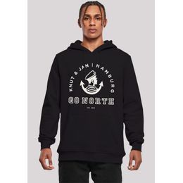 F4NT4STIC Herren Kapuzenpullover "Go North Logo", schwarz, Gr. XL, Obermaterial: 65% Baumwolle, 35% Polyester, Pullover, Print