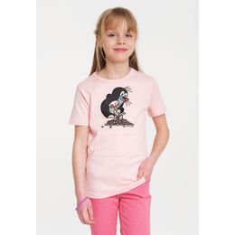 logoshirt Mädchen T-Shirt "Der kleine Maulwurf", rosa, Gr. 158, bedruckt, 100% Baumwolle, Shirts, mit coolem Print