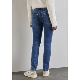 Gerade Jeans Street One Gr. 26, Länge 30, blau (heavy midblau wash), Damen, Jeans, 89% Baumwolle, 8% Elastomultiester, 3% Elasthan, unifarben, Jeans, 5-Pocket-Style