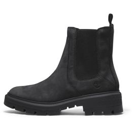Timberland Damen Chelseaboots "CORTINA VALLEY MID CHELSEA BOOT", Gr. 41,5, schwarz, Leder, Schuhe, Stiefelette, Winterschuhe, Ankle Boots