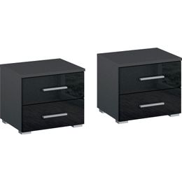 Nachtkommode Rauch, B:40cm H:36cm T:40cm, grau, Holzwerkstoff, Sideboards, "Base", 2er-Set, optional in moderner Hochglanz-Front