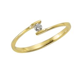 OROLINO Damen Fingerring "Gold 585 mit Brillant 0,06ct.", 052 (16,6), 0,06 SI = kleine Einschl&uuml;sse, Gold, gelb, Gold, Fingerringe