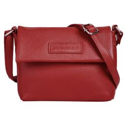 Bruno Banani Damen Umhängetasche, rot, Leder, leicht glänzend, unifarben, Taschen, echt Leder