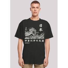 F4NT4STIC Damen T-Shirt "Kanagawa Welle Japan", schwarz, Gr. M, Obermaterial: 100% Baumwolle, Shirts, Print
