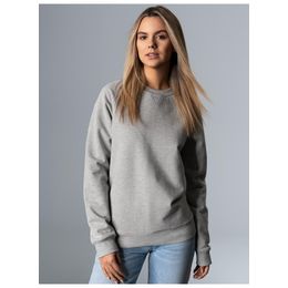 TRIGEMA Damen Sweatshirt "TRIGEMA Sweatshirt mit angerauter Innenseite", grau, Basic, Gr. M, 70% Baumwolle, 30% Polyester, Sweatshirts