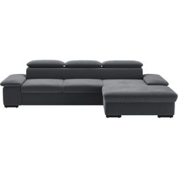 Sit & More Ecksofa SIT & MORE, B:286cm H:73cm T:174cm, grau, 98% Polyester, 2% Polyamid, Wohnzimmer, Sofas, "Alcudia L-Form", wahlweise mit Bettfunktion
