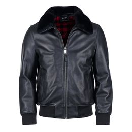 Maze Herren Blouson "4202147", schwarz, Gr. S, Obermaterial: 100% Rindsleder; Innenfutter: 50% Viskose, 50% Baumwolle; &Auml;rmelfutter: 100% Polyester;