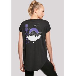 F4NT4STIC Damen T-Shirt "Mount Fuji", schwarz, Gr. XS, Obermaterial: 100% Baumwolle, Shirts, Print