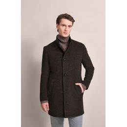 Bugatti Herren Kurzmantel, braun, Gr. 48, unifarben, 46% Polyester, 36% Wolle, 9% Baumwolle, 6% Viskose, 3% sonstige Fasern, M&auml;ntel, mit