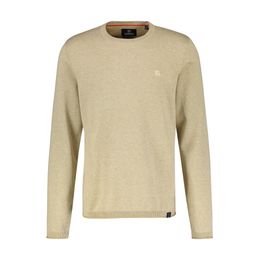 Lerros Herren Strickpullover "Lerros Rundhalspullover, Flachstrick", beige, Gr. S, 100% Baumwolle, Pullover