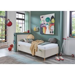 Meise M&ouml;bel Kinderbett MEISE.M&Ouml;BEL, B:150cm L:210cm, beige, Betten, "COOL", Polsterbett wahlweise mit Bettkasten, Jugendbett inkl. USB-Anschluss