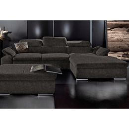 Sit & More Ecksofa SIT & MORE, B:286cm H:73cm T:174cm, schwarz, Struktur;Luxus-Kunstleder;Primabelle-Microfaser, Wohnzimmer, Sofas, "Alcudia L-Form", wahlweise