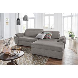 Ecksofa, B:278cm H:98cm T:165cm, grau, exxpo - SOFA FASHION, Wohnzimmer, Sofas, "Kyoto, inkl. Kopfteil- und Armteilverstellung, hoher Sitzkomfort",