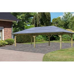 Pavillon Karibu, grau, Garten, Pavillons, "Kirn 3", BxTxH: 431x778x315 cm