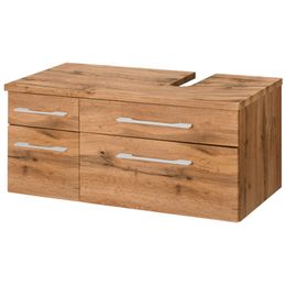 Waschbeckenunterschrank Welltime, B:90cm H:41cm T:47cm, braun, Badezimmer, Schr&auml;nke, "Davos", Breite 90 cm