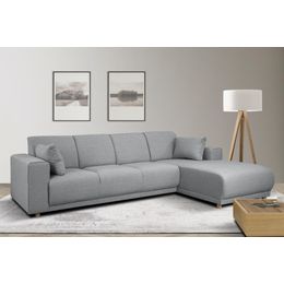 Ecksofa Home Affaire, B:297cm H:85cm T:162cm, grau, 100% Polyester, Wohnzimmer, Sofas, "LEMPS wahlweise Recamiere links oder rechts L-Form", incl.