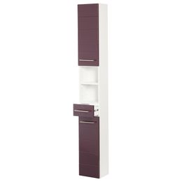 Hochschrank Welltime, B:25cm H:180cm T:20cm, lila, MDF, Badezimmer, Schränke, "Porto"