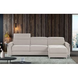 Polsterecke Calia italia, B:288cm H:83cm T:163cm, beige, 100% Polyester, Sofas, "ECLETTICO, Ecksofa, Stellmaße 288/163 cm, L-Form,Metall Kufen Füße",