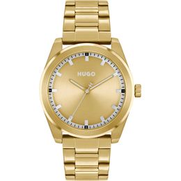 Hugo Herren Quarzuhr "BRIGHT", gold, Armbanduhren, Armbanduhr, Herrenuhr, Mineralglas, Edelstahlarmband
