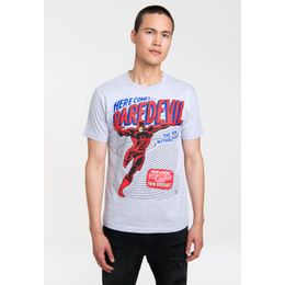 logoshirt Damen T-Shirt "Daredevil", grau, Gr. XXL, bedruckt, 95% Baumwolle, 5% Viskose, Shirts, mit coolem Frontdruck