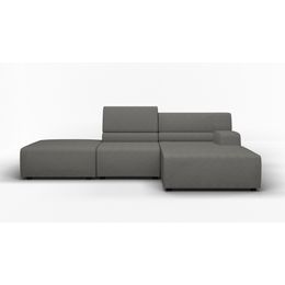 Ecksofa Egoitaliano, B:287cm H:80cm T:98cm, grau, Luxus-Micofaser Lederoptik (100% Polyester) ist ein neues technisches Gewebe mit einem visuellen