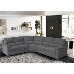 Ecksofa Egoitaliano, B:266cm H:90cm T:246cm, grau, Luxus-Micofaser CASHMERE in Lederoptik (100% Polyester) ist ein neues technisches Gewebe mit einem
