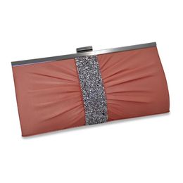 Steuer Damen Abendtasche "Satin-Optik mit Strassbesatz", orange, Taschen