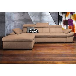 Ecksofa, B:280cm H:77cm T:170cm, braun, exxpo - SOFA FASHION, Microfaser-Primabelle (100%