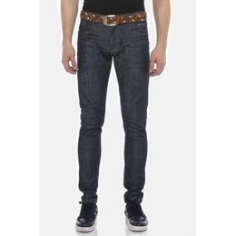 Cipo & Baxx Slim-fit-Jeans CIPO & BAXX "Jeans" Gr. 30, Länge 34, rawblue Herren Jeans mit Zier-Knopföse, CD538