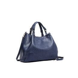 Damen Shopper "Flecht", Collezione Alessandro, blau, Polyurethan (PU), Taschen, aus softem Material