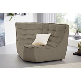 Ecksofa Calia italia, B:115cm H:88cm T:115cm, braun, Luxus-Microfaser Selfie (100% Polyester), Wohnzimmer, Sofas, "Banjo,, Eckelement, tolles Design