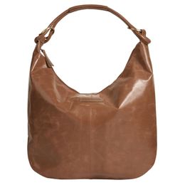 Bruno Banani Damen Shopper, braun, Leder, leicht glänzend, unifarben, Taschen, echt Leder