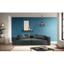 Big-Sofa Inosign, B:304cm H:69cm T:135cm, grau, 100% Polyester, Sofas, "Suyana mit Federkern, B/T/H: 304/135/69 cm, Zierkissen + Kissenrollen",
