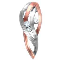 Vivance Damen Kettenanh&auml;nger "Silber 925 rotvergoldet 3x Zirkonia", one-size, Silber 925 (Sterlingsilber), 1,8 g, rot, Silber 925 (Sterlingsilber),